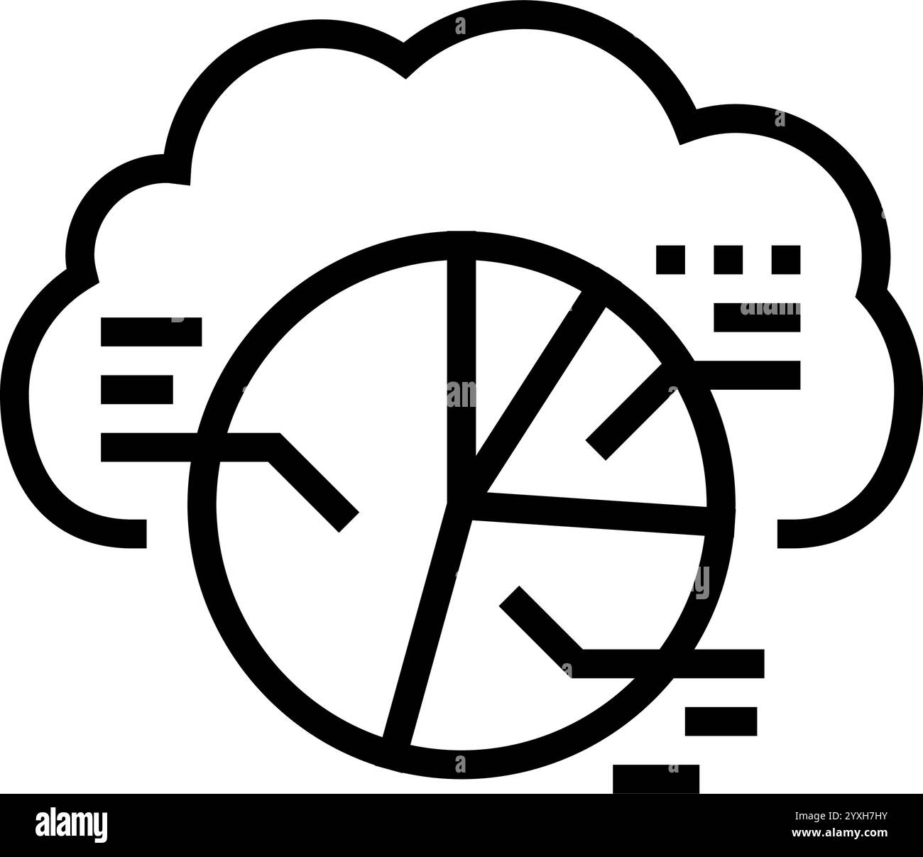 graph cloud computing line icon vector illustration Stock Vector Image ...