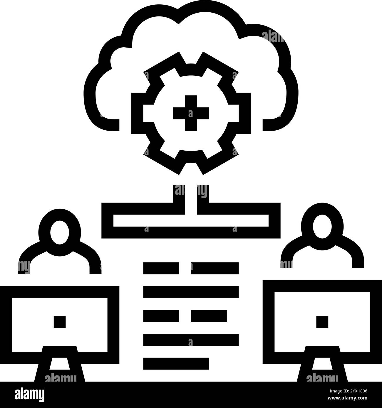 collaboration cloud computing line icon vector illustration Stock ... collaboration cloud computing line icon vector illustration Stock ...