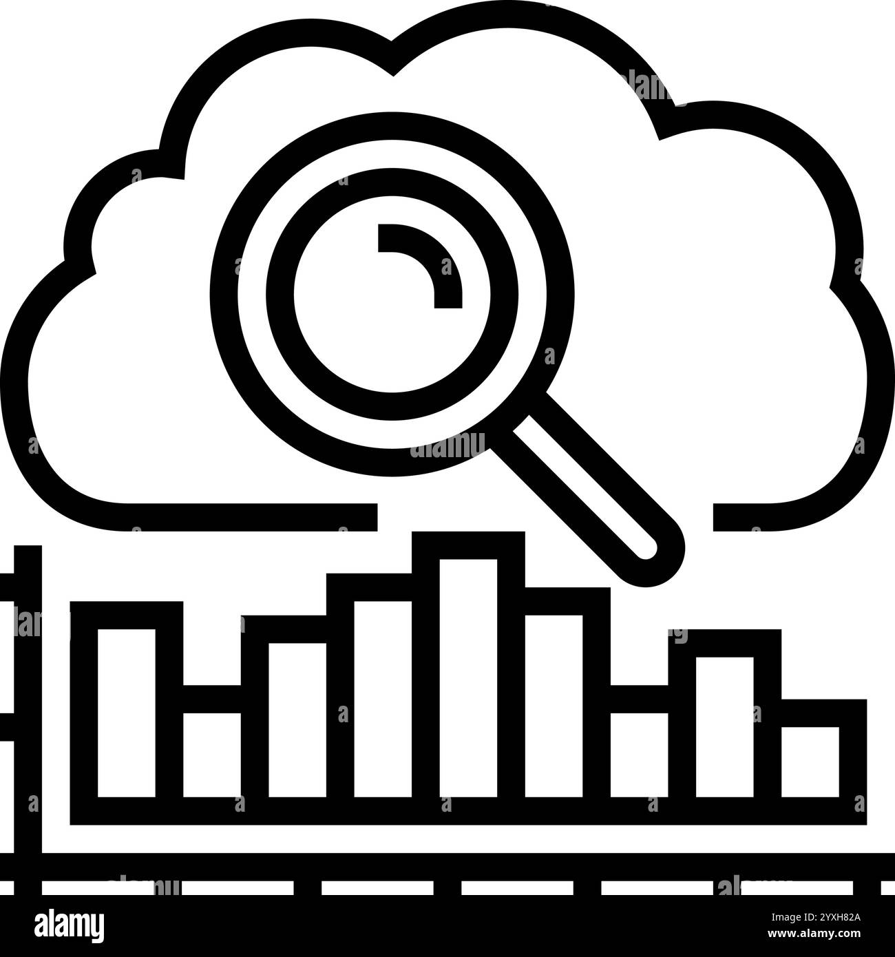 analytics cloud computing line icon vector illustration Stock Vector ... analytics cloud computing line icon vector illustration Stock Vector ...