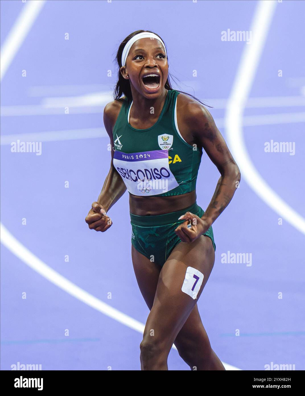 Prudence Sekgodiso participating in the 800 meters at the Paris 2024 ...