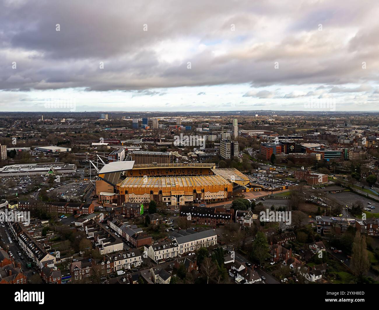 An aerial view of Molineux stadium, the home of Wolverhampton Wanderers ...