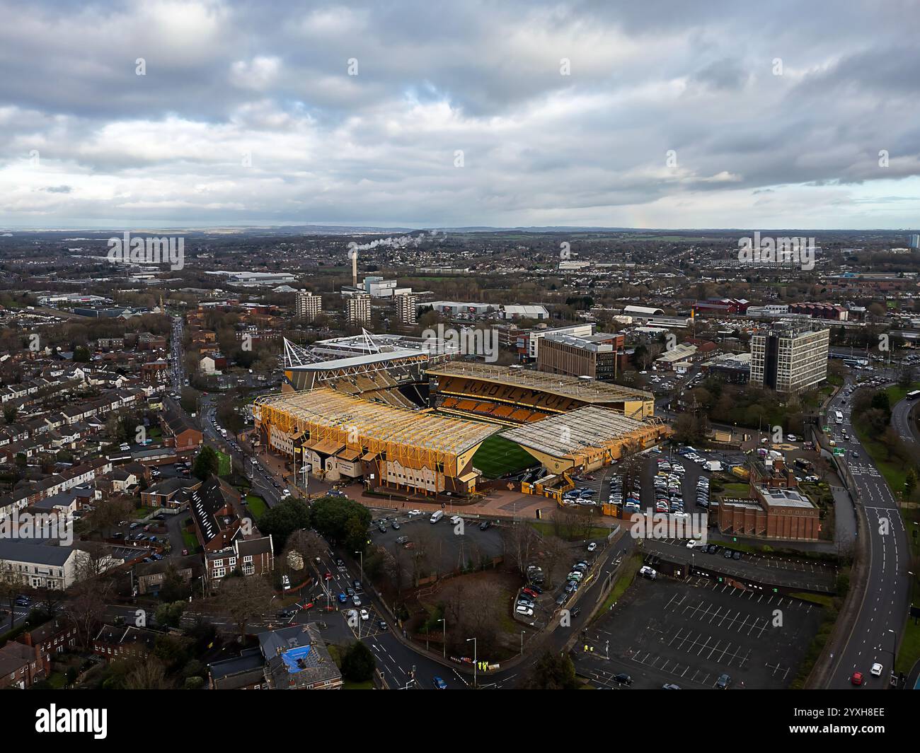 An aerial view of Molineux stadium, the home of Wolverhampton Wanderers ...