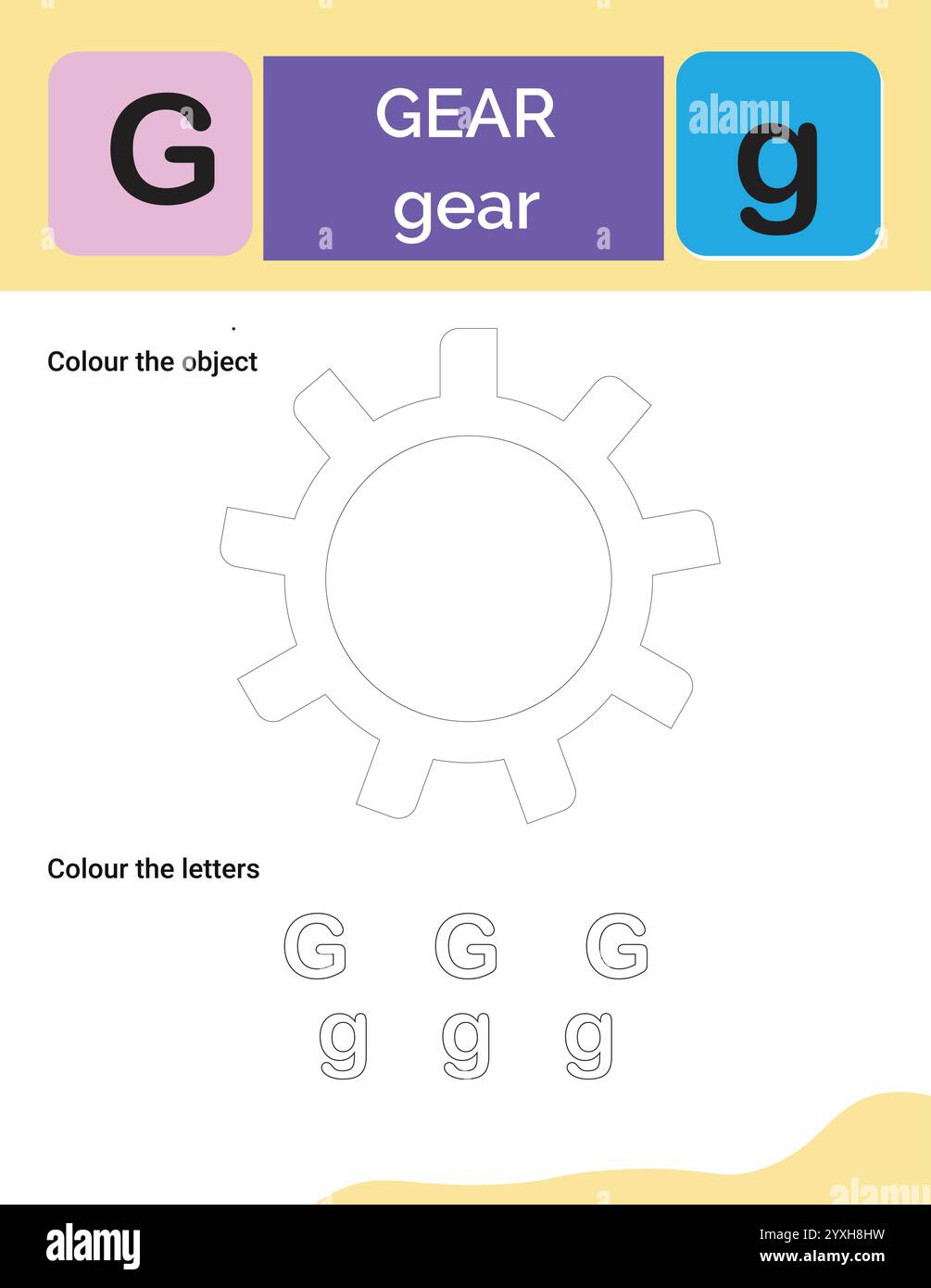 Word learning and letter coloring activity for toddlers Stock Vector ...