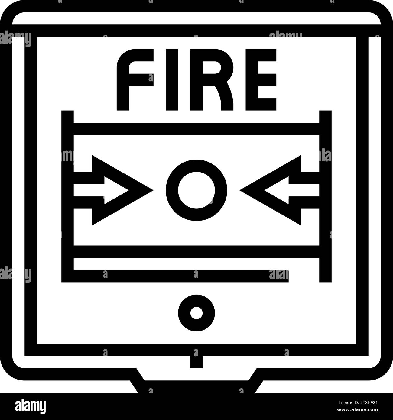 fire alarm button line icon vector illustration Stock Vector Image ...