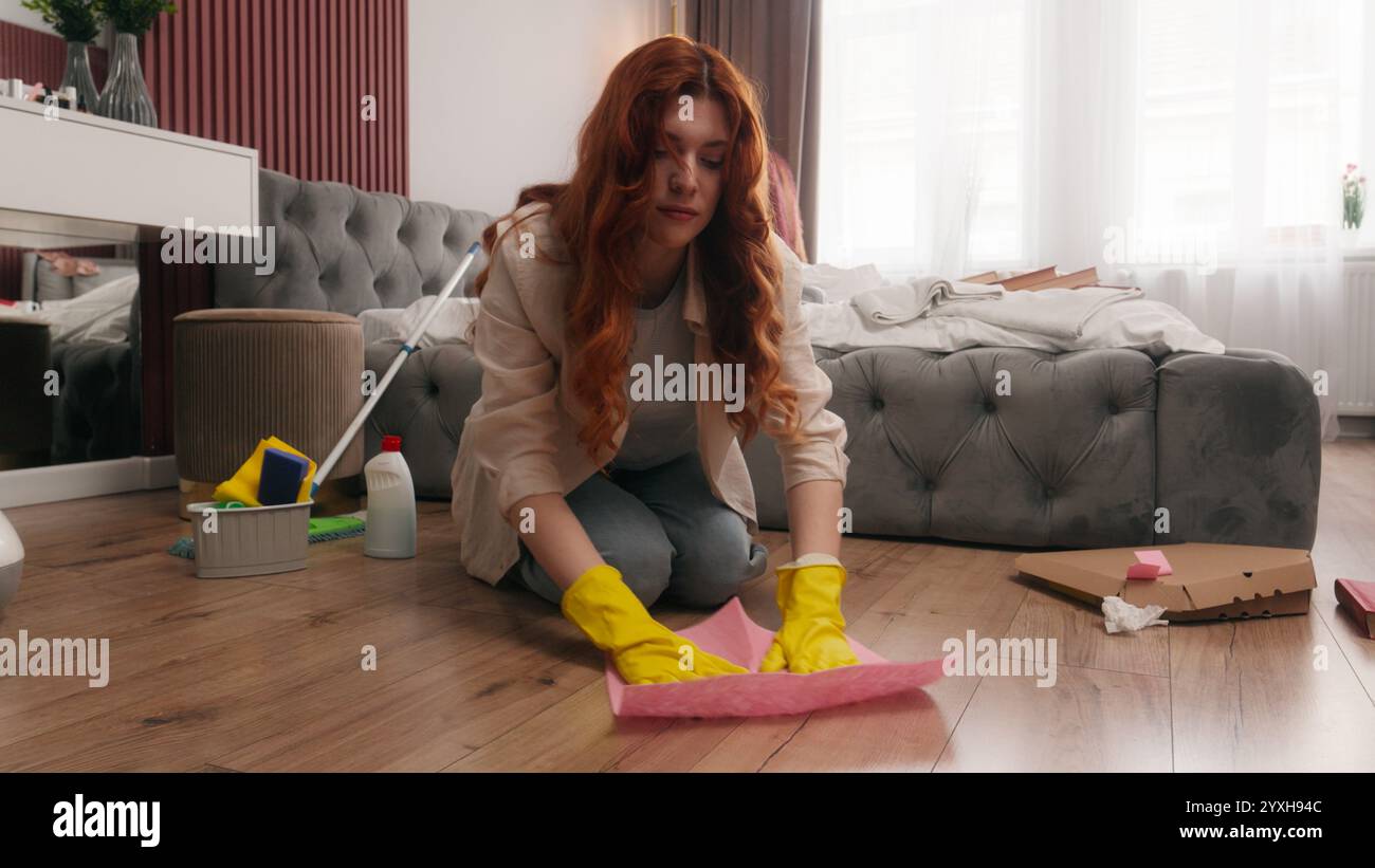 Caucasian woman girl lady female homeowner householder housewife maid ...