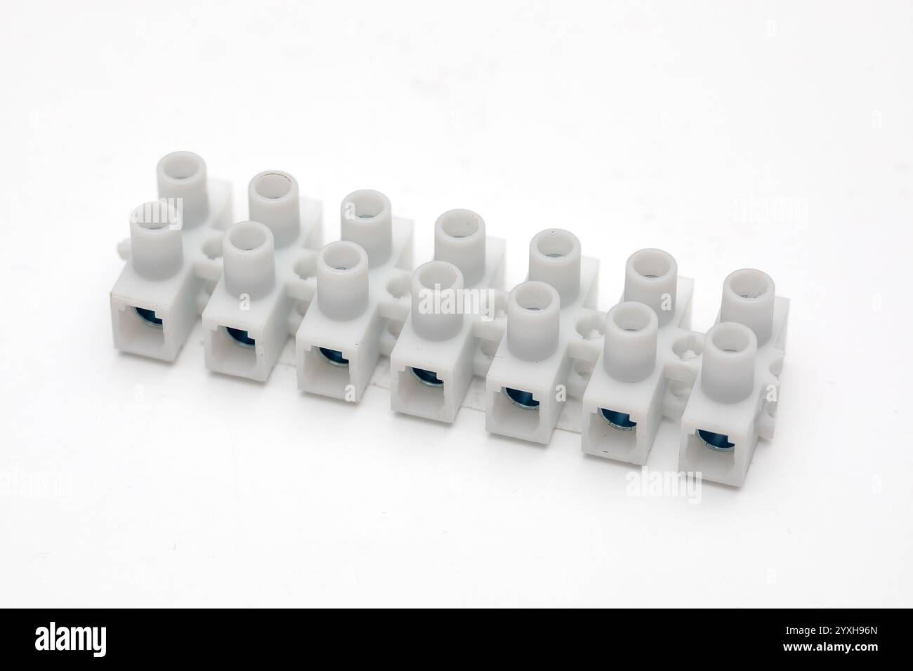 Screw Terminals for Electrical Wiring on White Background – High ...