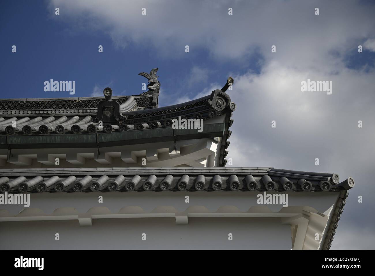 Scenic rooftop view of Tonan Sumi-yagura the Southeast Watchtower and ...