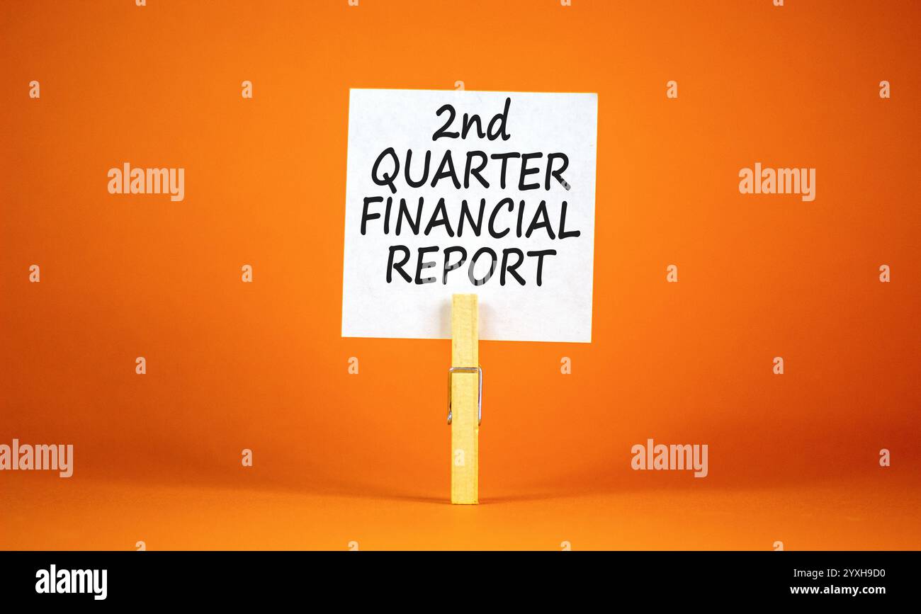 2nd quarter financial report symbol. Concept words 2nd quarter ...