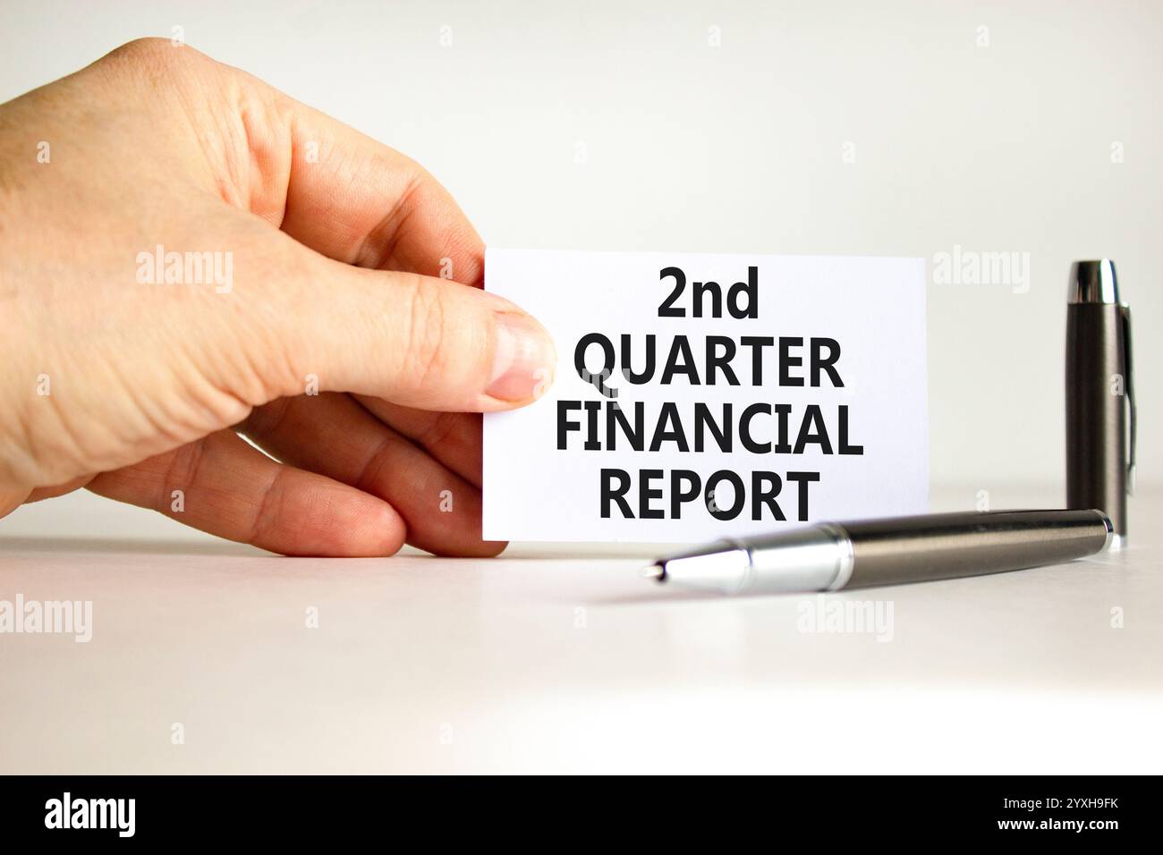 2nd quarter financial report symbol. Concept words 2nd quarter ...