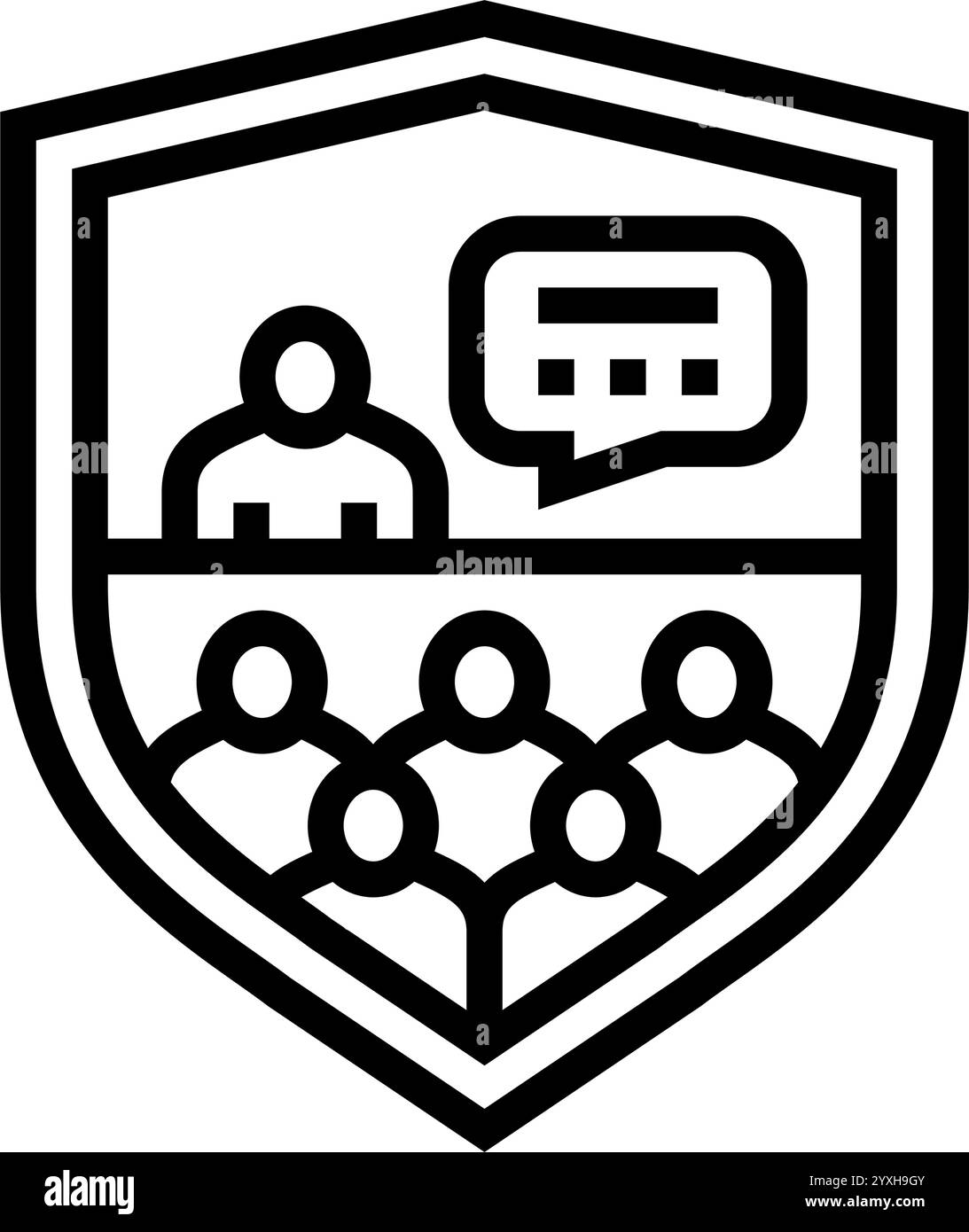 safety meeting injury prevention line icon vector illustration Stock ...