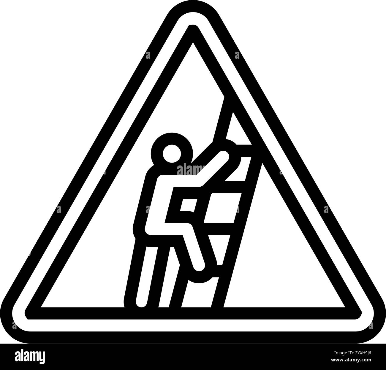ladder safety injury prevention line icon vector illustration Stock ...