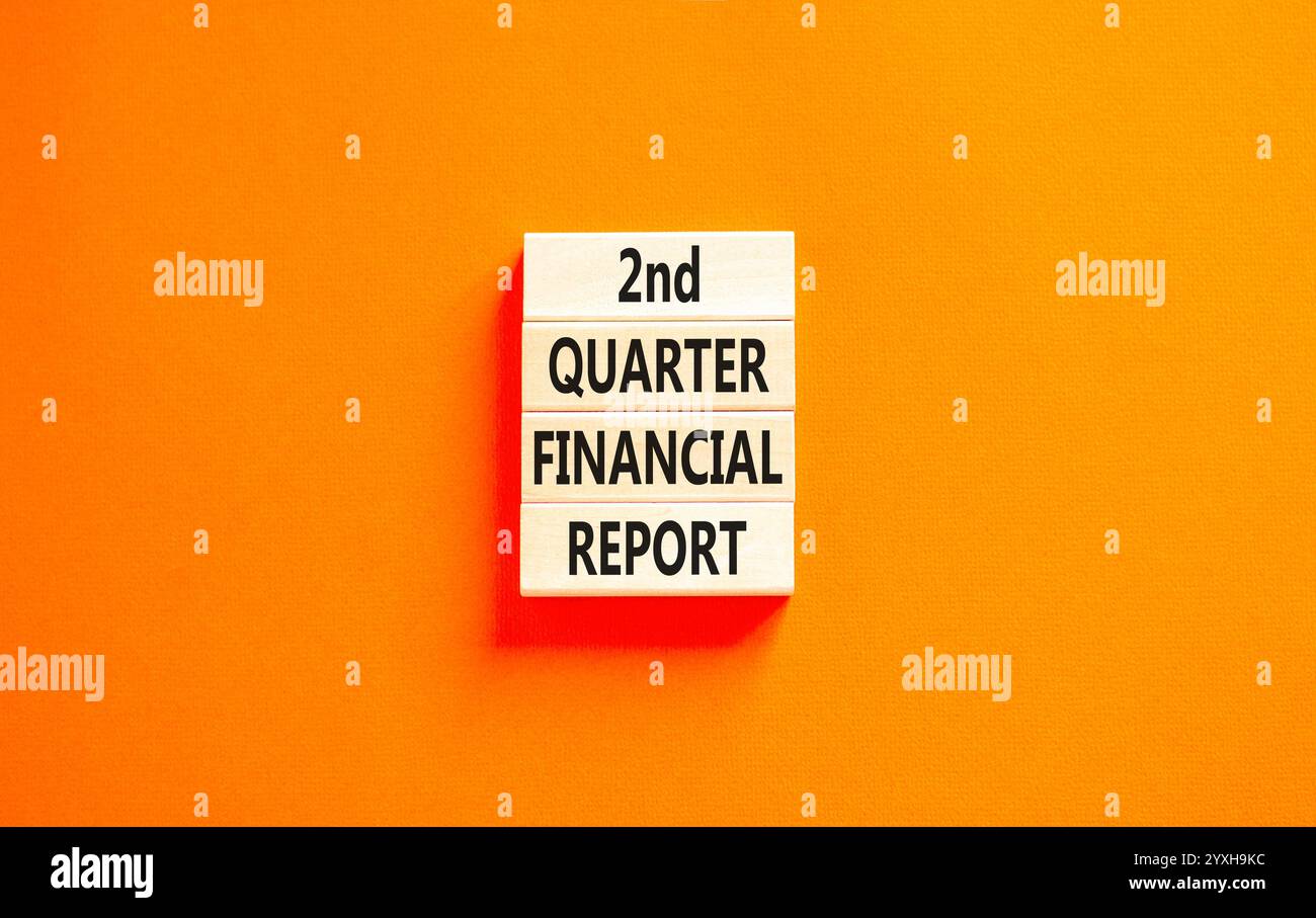 2nd quarter financial report symbol. Concept words 2nd quarter ...