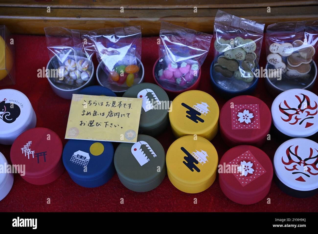 Handmade boxes with assortment of traditional Japanese Kyoto sweets and ...