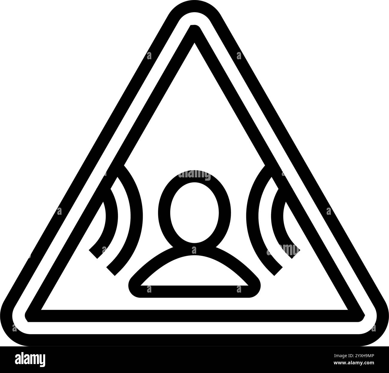noise hazard warning injury prevention line icon vector illustration ...