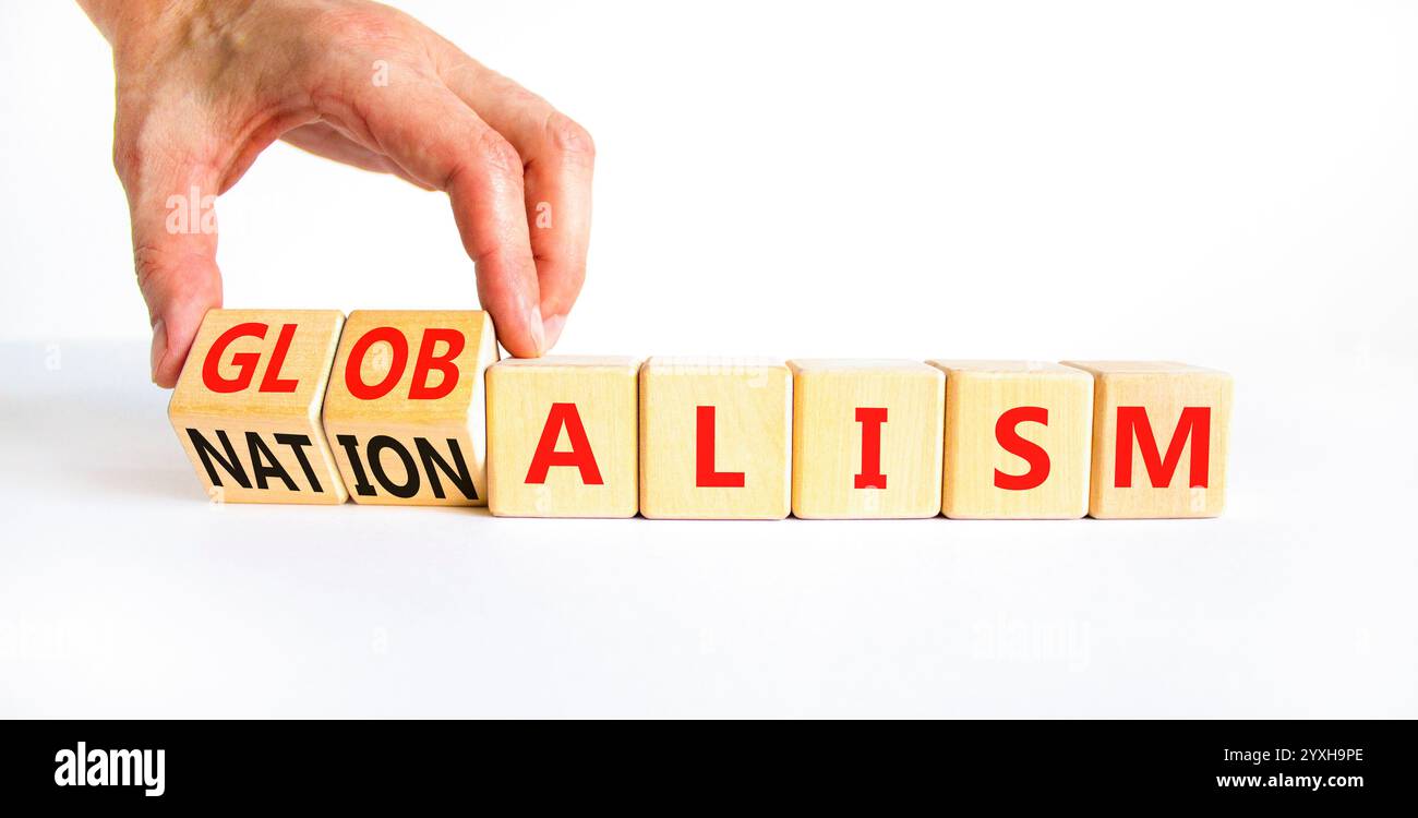 Globalism or nationalism symbol. Concept words Globalism or Nationalism ...