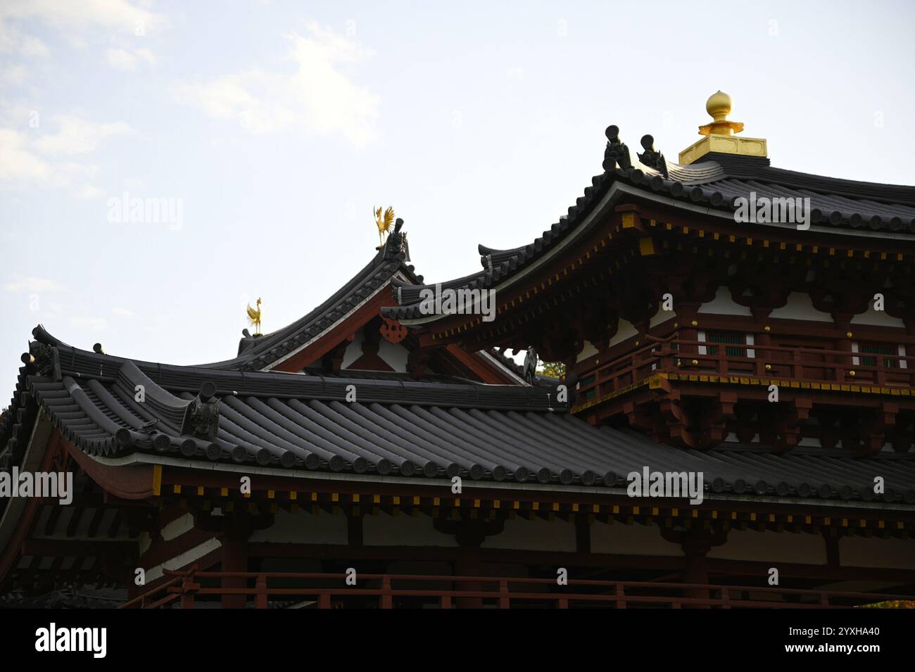 Scenic rooftop view of the Phoenix Hall, the Main building of Byōdō-in ...