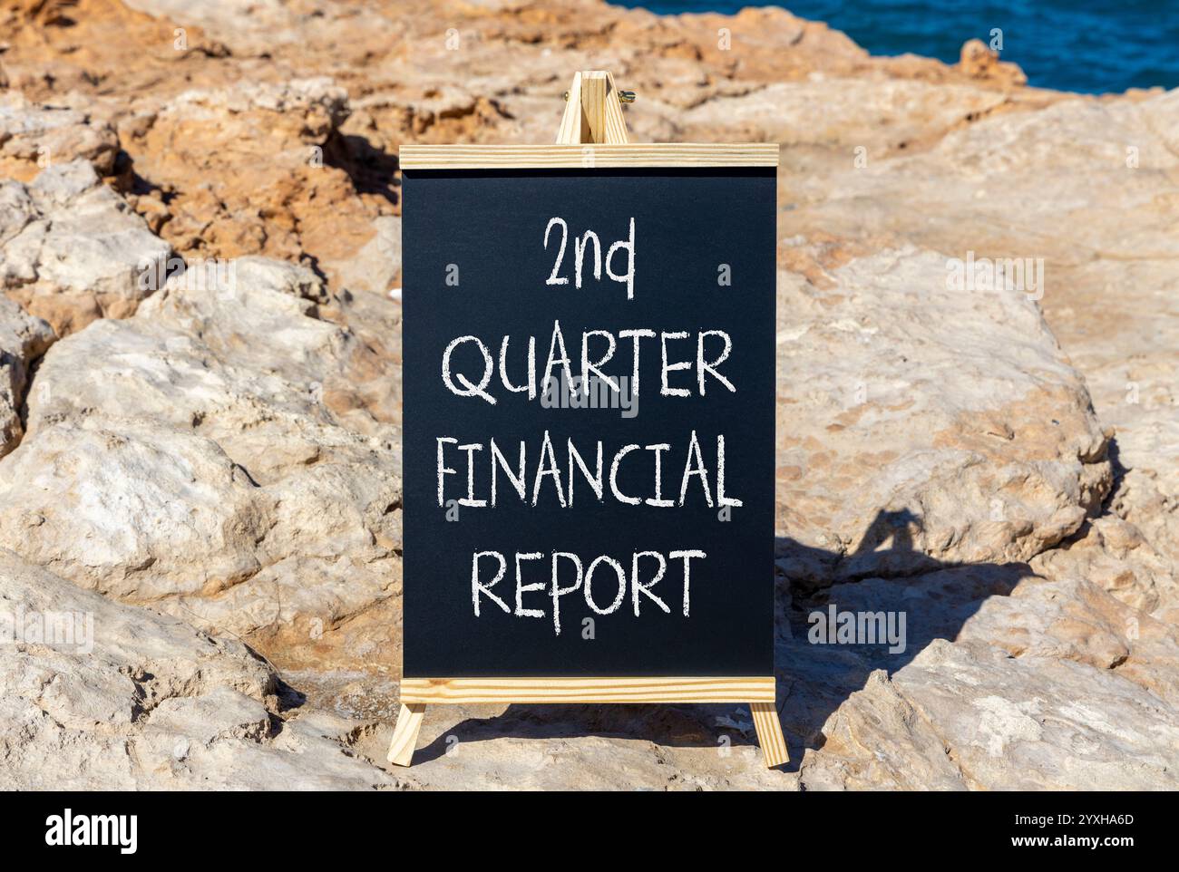 2nd quarter financial report symbol. Concept words 2nd quarter ...