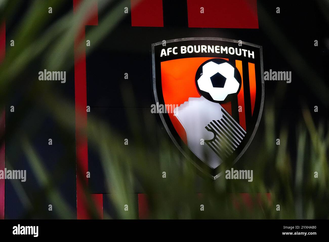 The AFC Bournemouth badge outside the Vitality Stadium, Bournemouth ...