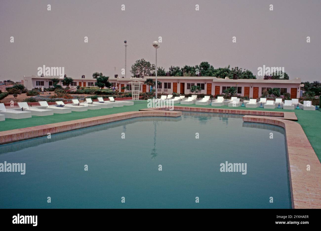 Swimming pool, Nefertari Hotel, Abu Simbel, Nile Valley, Egypt ...