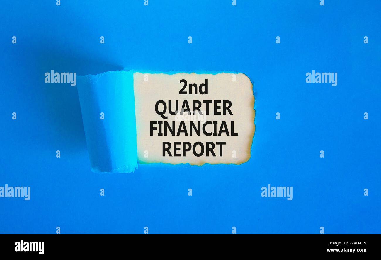 2nd quarter financial report symbol. Concept words 2nd quarter ...