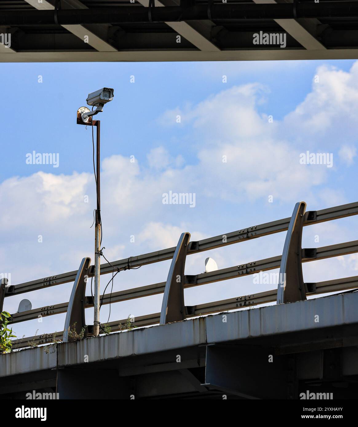 CCTV traffic monitor and security camera, surveillance Installed on the ...