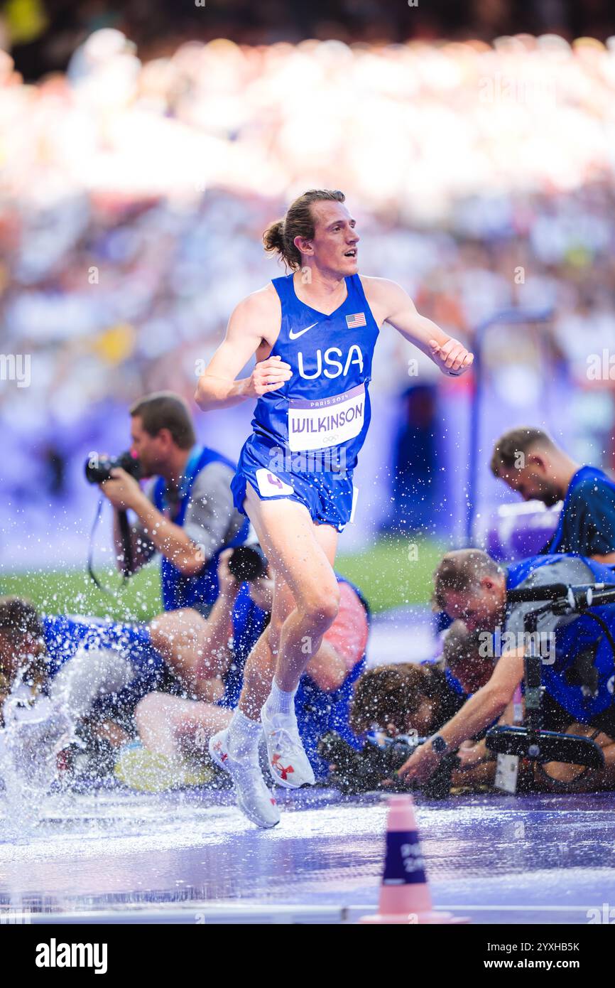 Matthew Wilkinson participating in the 3000 metres steeplechase at the ...