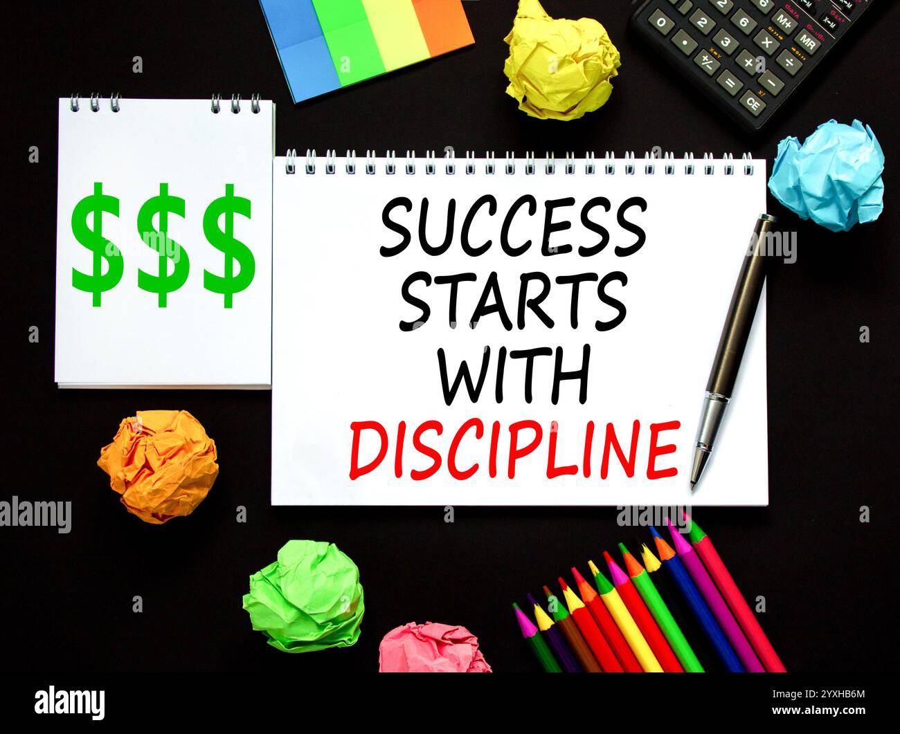 Success starts with discipline symbol. Concept words Success starts with discipline on beautiful ...