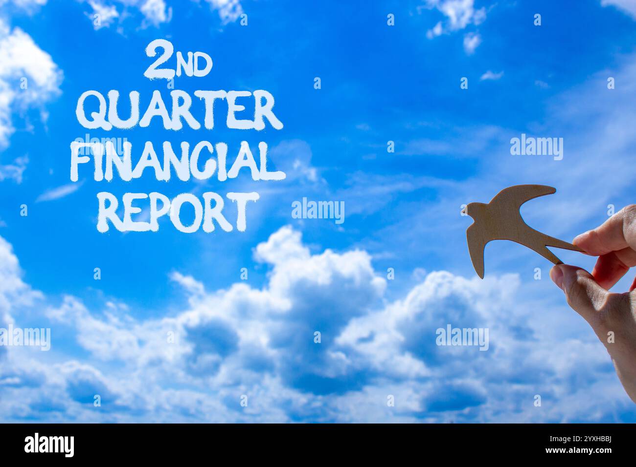 2nd quarter financial report symbol. Concept words 2nd quarter ...