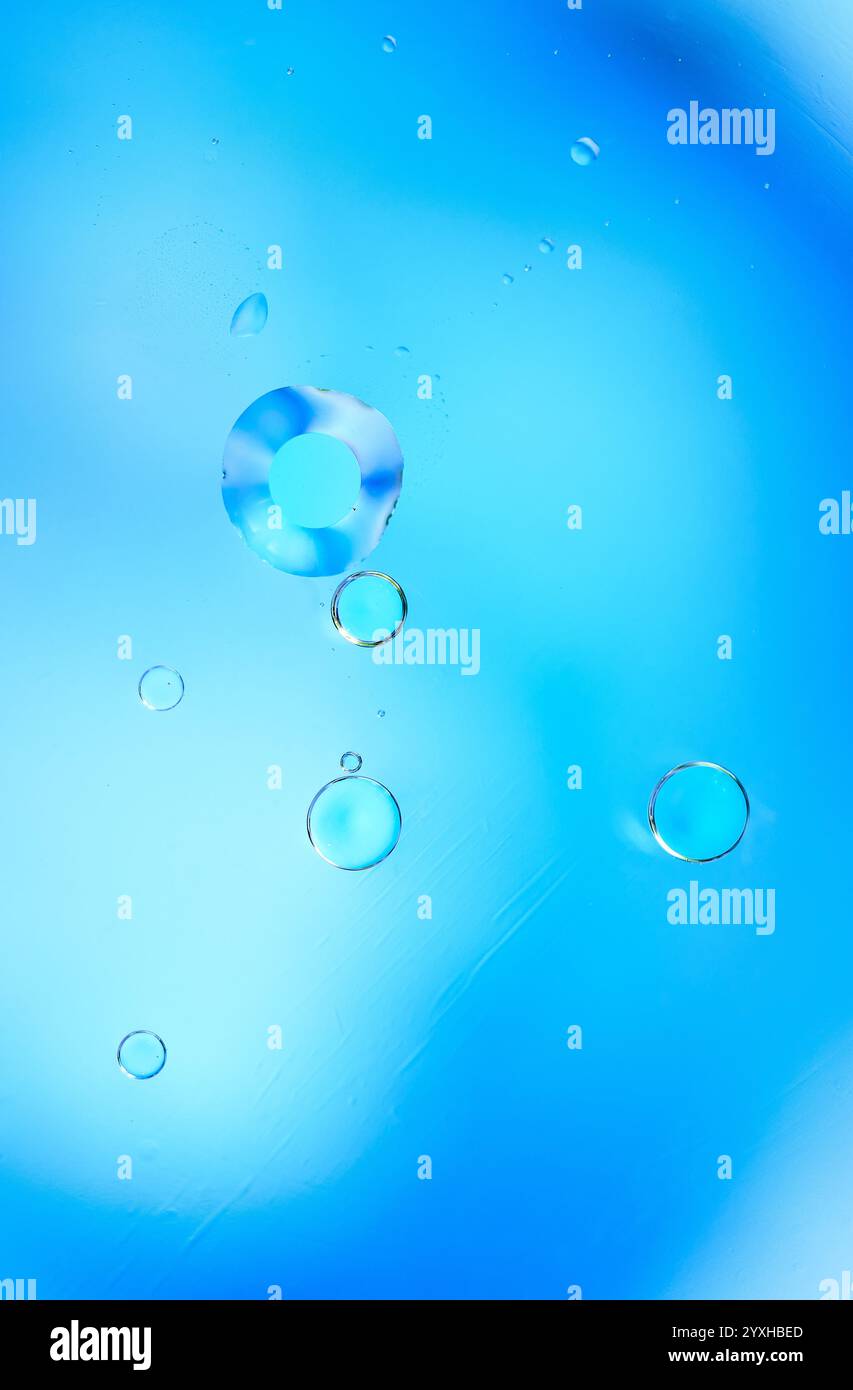 Minimalistic abstract image featuring water bubbles floating against a ...