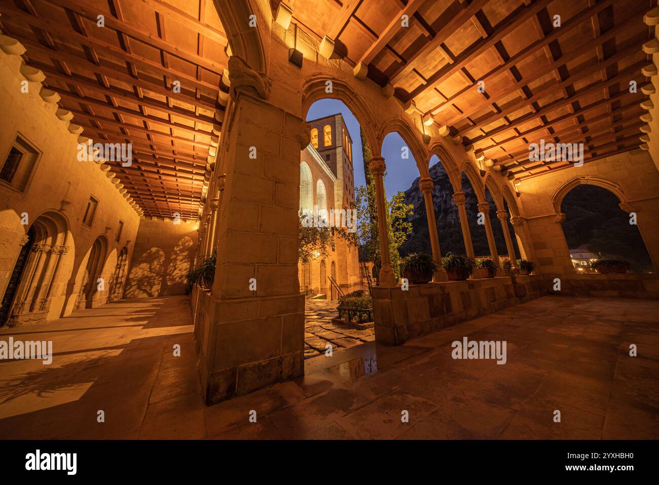 Interior of the cloister of the abbey of Montserrat Stock Photo - Alamy
