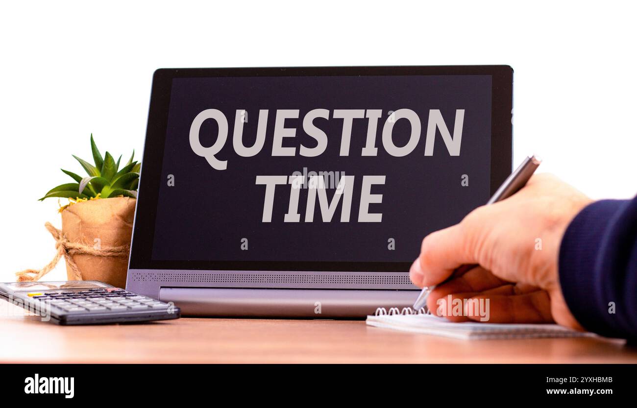 Question time symbol. Concept words Question time on beautiful black ...