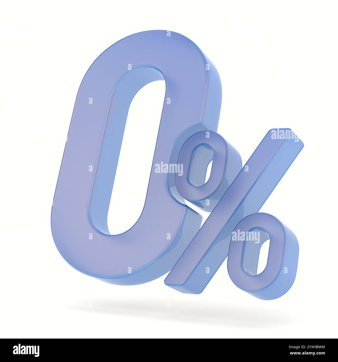 Zerro percent on white background. Isolated 3D illustration Stock Photo ...