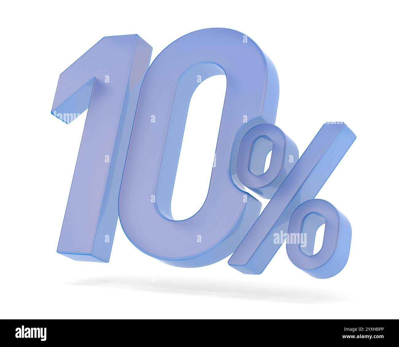 Ten percent on white background. Isolated 3D illustration Stock Photo ...