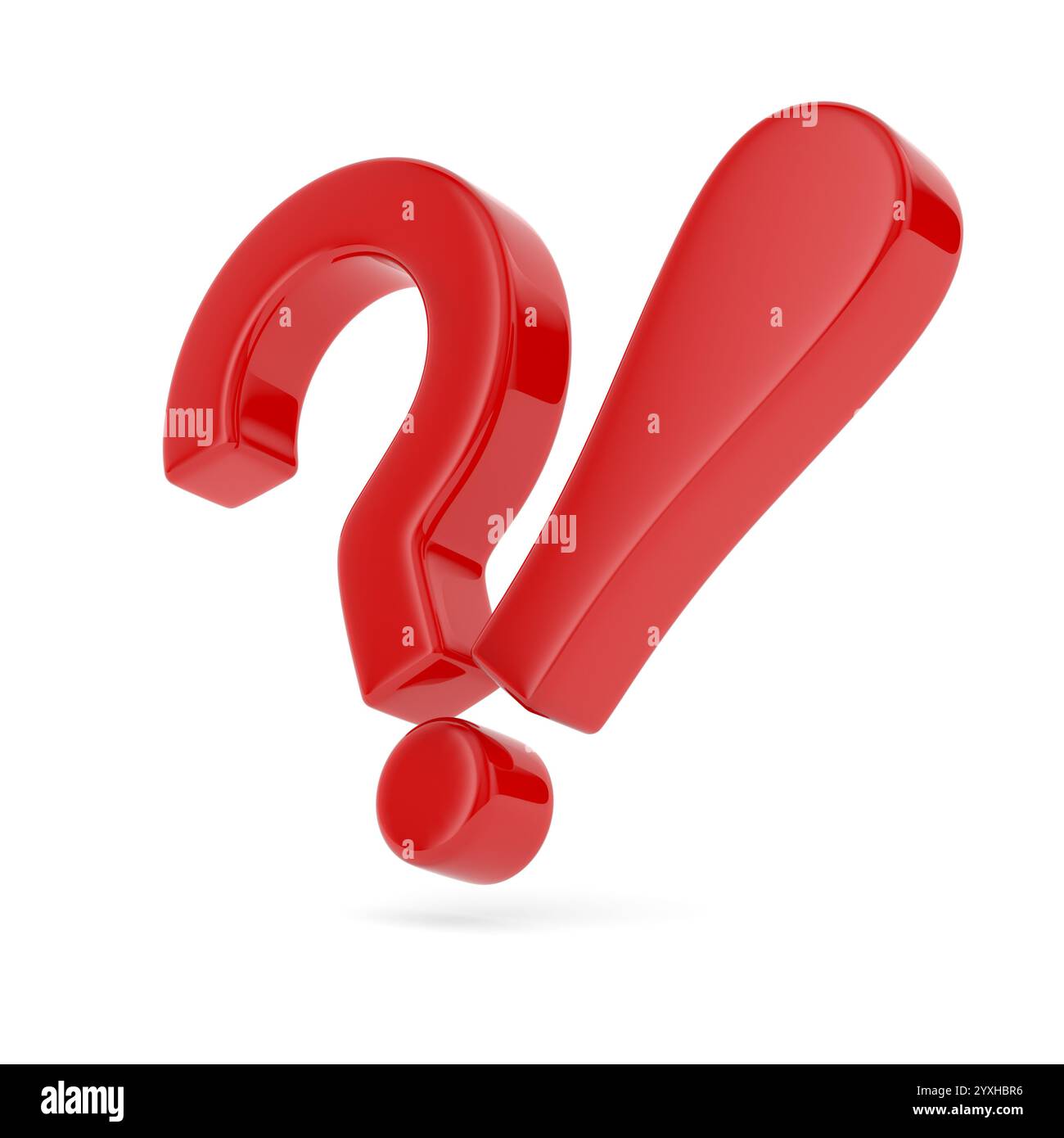 Red exclamation point and question mark on white background. Isolated ...