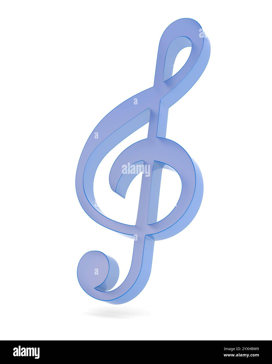 Treble clef on white background. Isolated 3D illustration Stock Photo ...