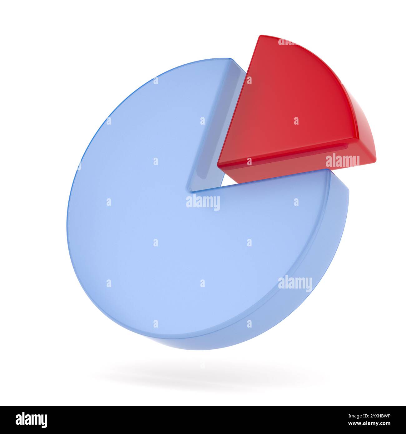 Pie chart on white background. Isolated 3D illustration Stock Photo - Alamy