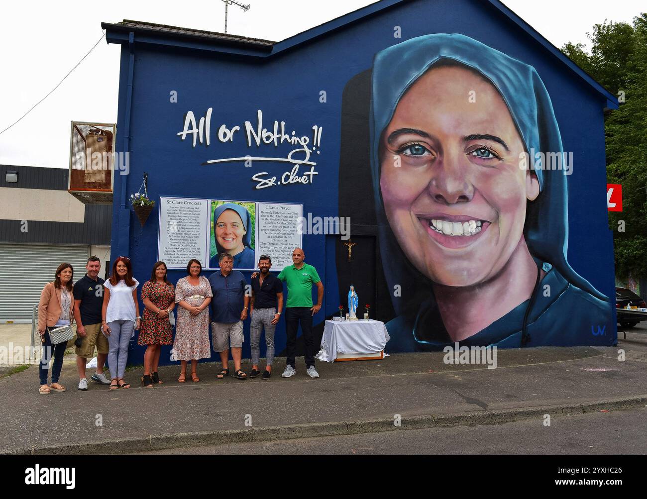 Family and friends of Sister Clare Crockett pictured at the a mural ...