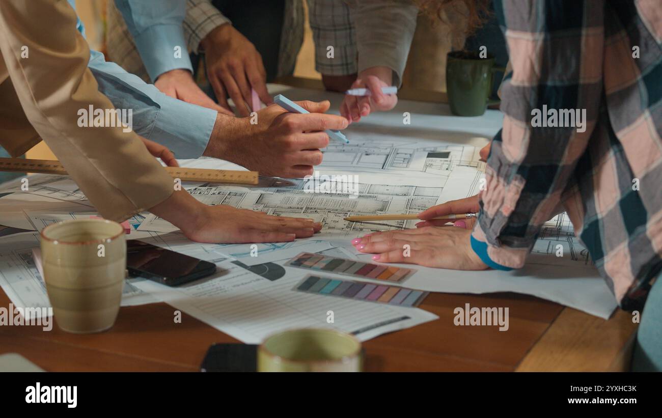 Creative team office group coworkers architects engineers designers ...