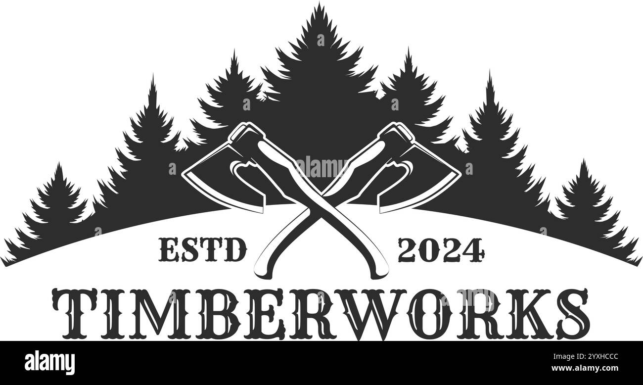 Timberworks monochrome emblem Stock Vector Image & Art - Alamy