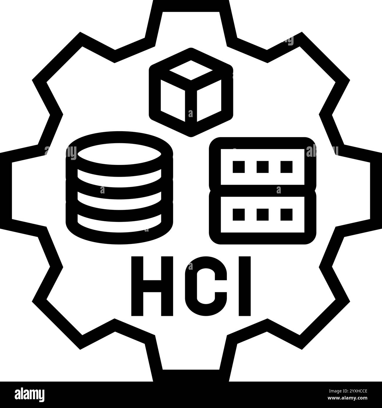 hyper converged infrastructure line icon vector illustration Stock ...