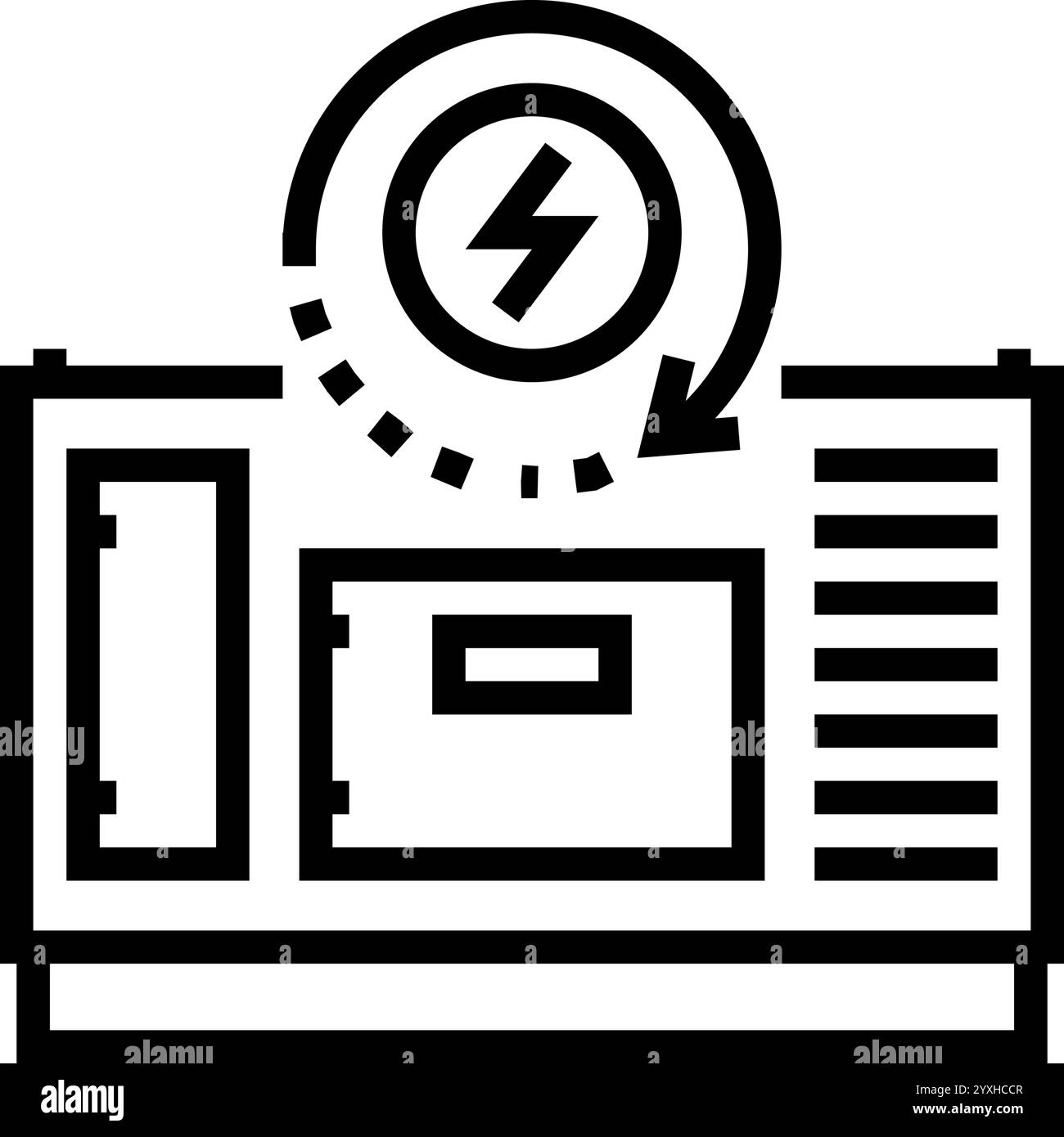 redundant power supply data center line icon vector illustration Stock ...