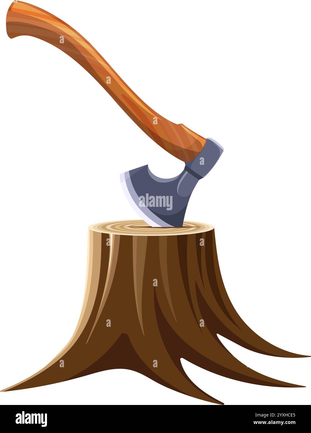 Axe In Tree Stump Stock Vector Image And Art Alamy