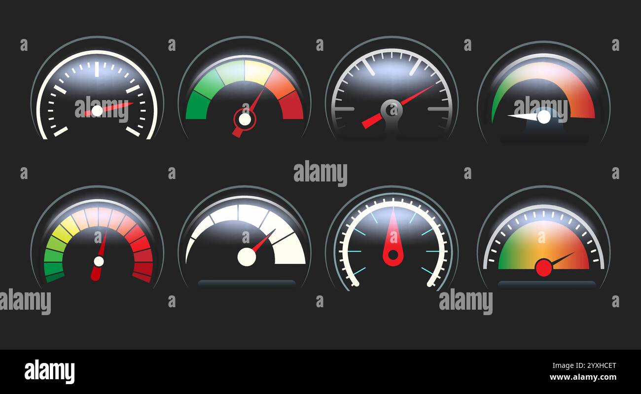 Speedometer gauge set Stock Vector Image & Art - Alamy