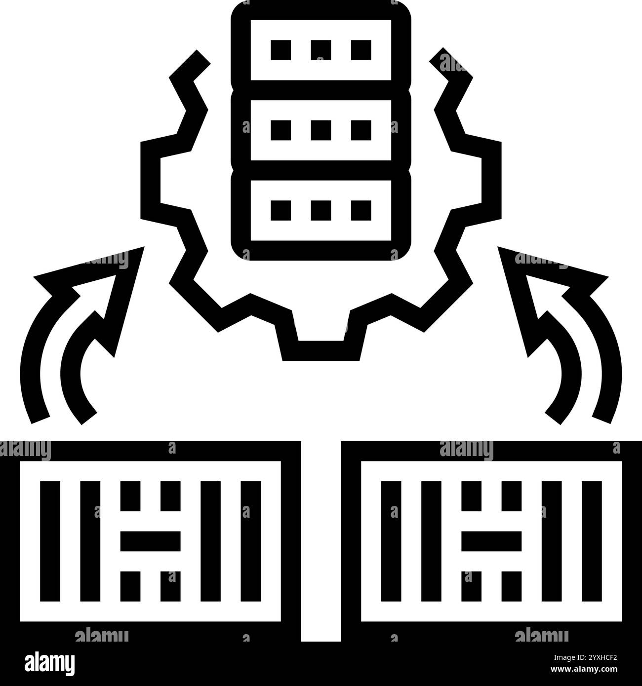 container orchestration data center line icon vector illustration Stock ...