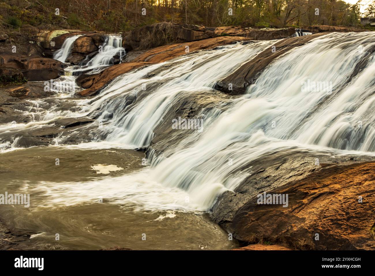 A view of the waterfalls at High Falls State Park in Georgia Stock ...
