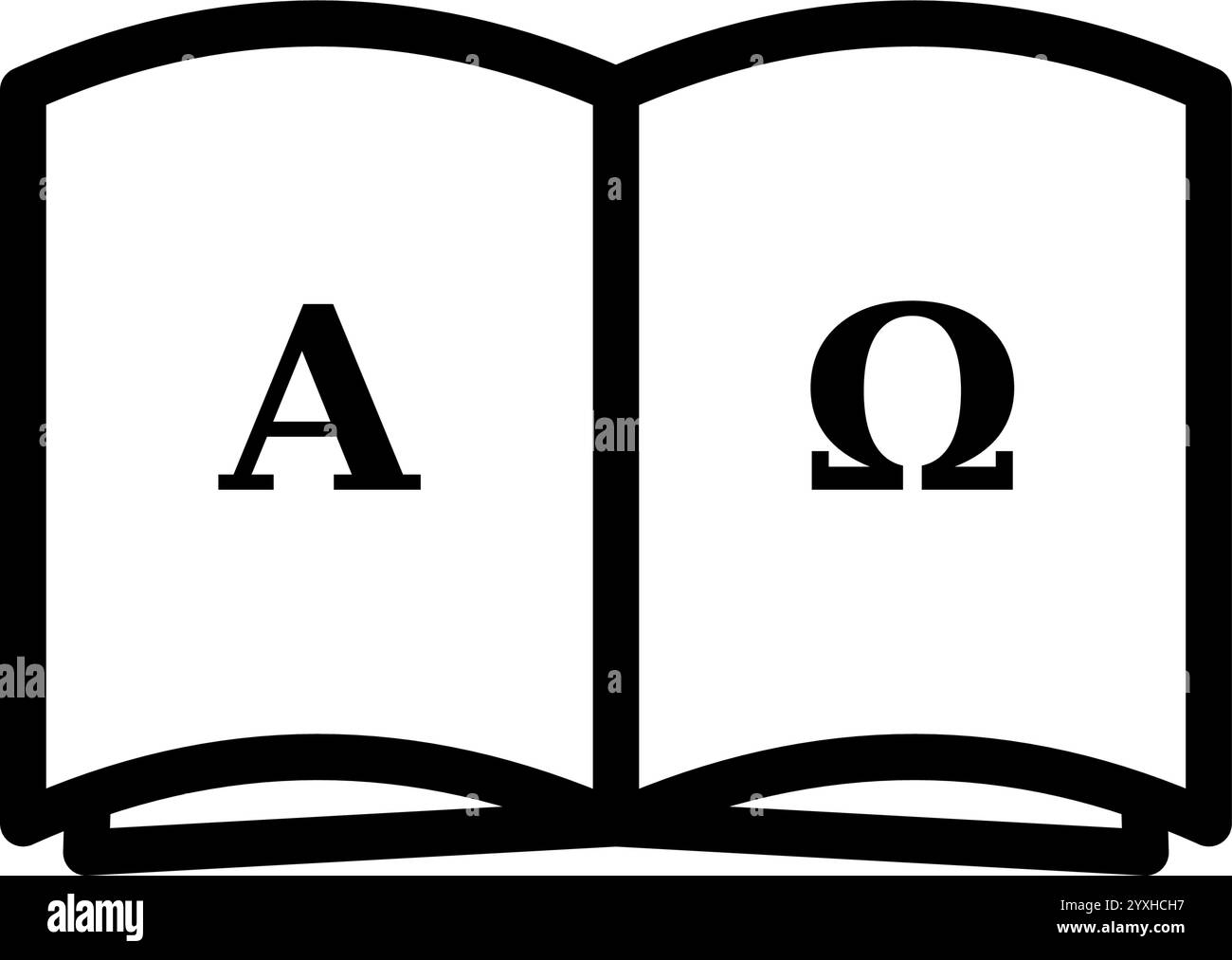 bible, open book with alpha and omega signs Stock Vector Image & Art ...