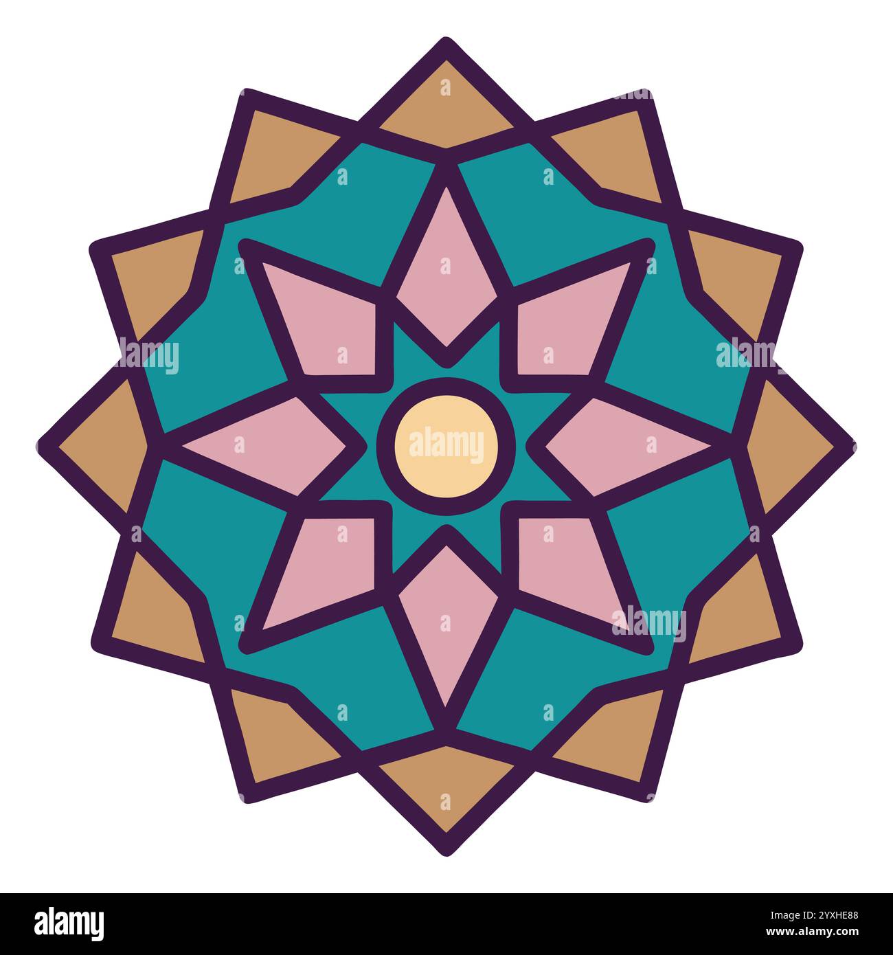 Islamic decorations in the dome of the Prophet's Mosque in Saudi Arabia ...