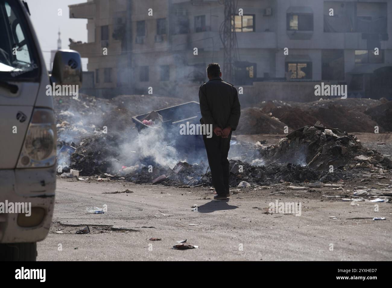 A situation in the streets of Damascus, Syria, after overthrow of the ...
