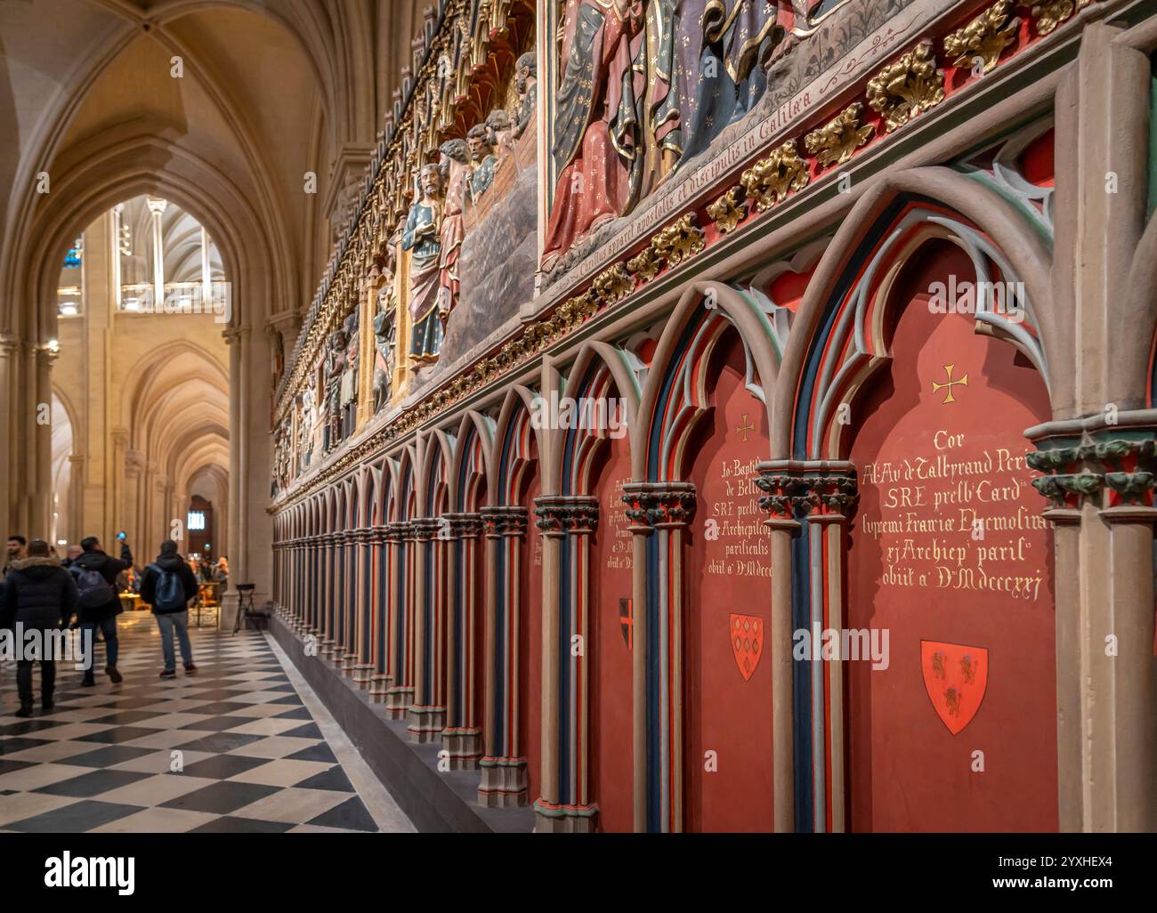 Paris, France - 12 16 2024: Notre Dame de Paris. View detail of South ...