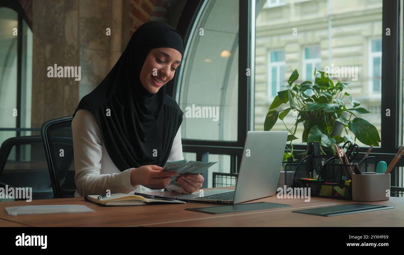 Islamic muslim Arabian ethnic woman in hijab happy girl rich wealthy ...